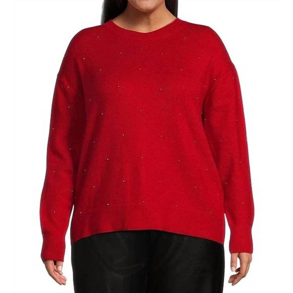 Dex | Sweaters | New Dex Embellished Sweater In Cherry | Poshmark